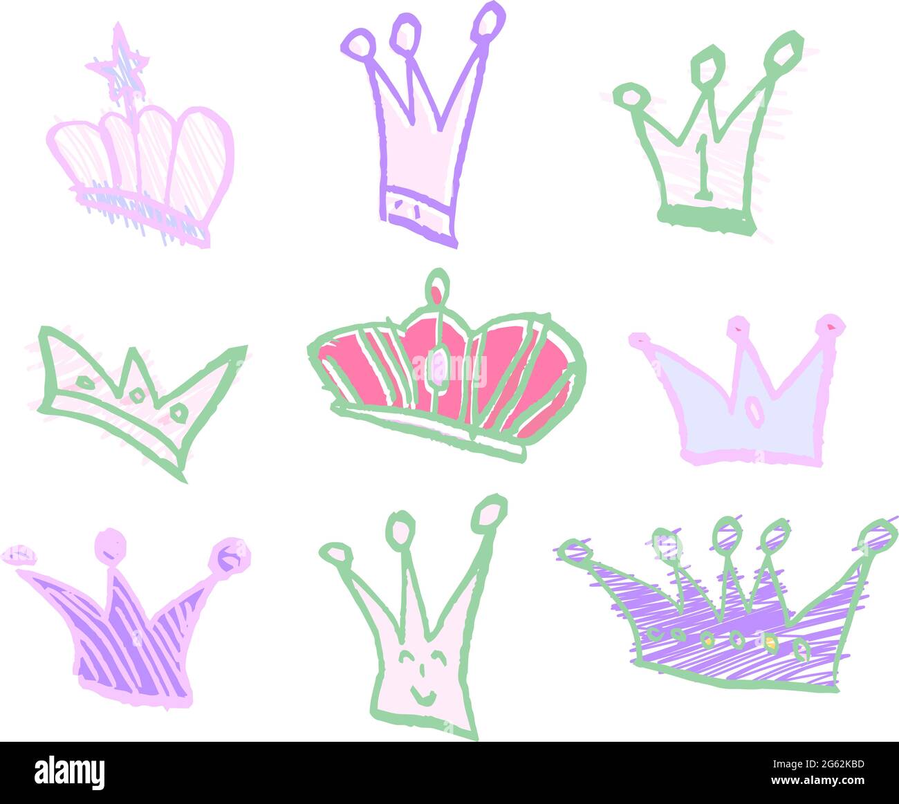 This is a illustration of Cute crown scribble drawn by a child Stock ...
