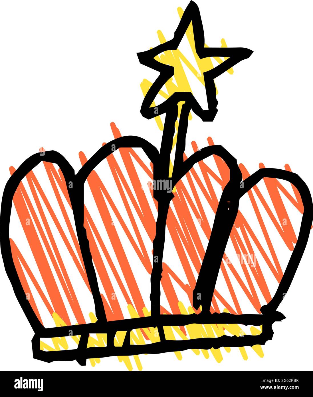 This is a illustration of Cute crown scribble drawn by a child Stock ...