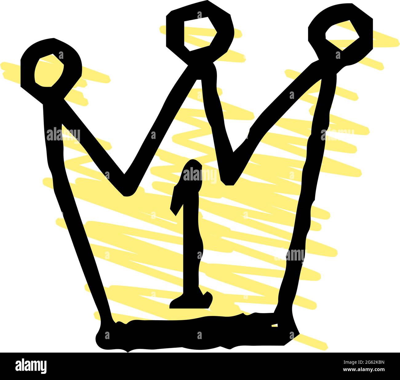 This is a illustration of Cute crown scribble drawn by a child Stock ...