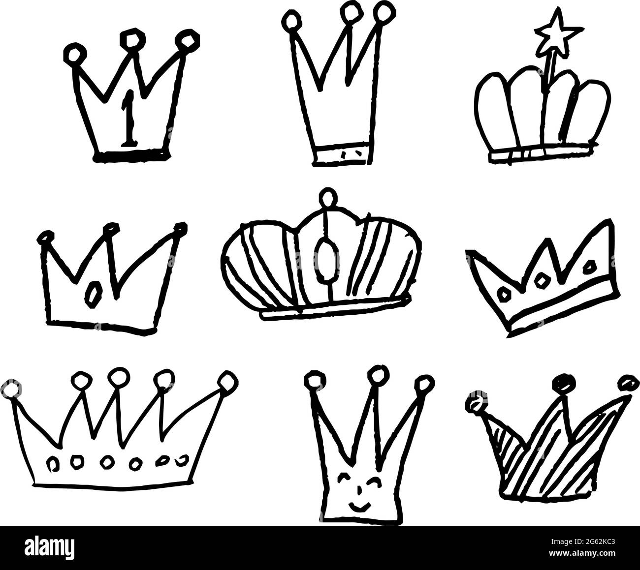 This is a illustration of Cute crown scribble drawn by a child Stock ...