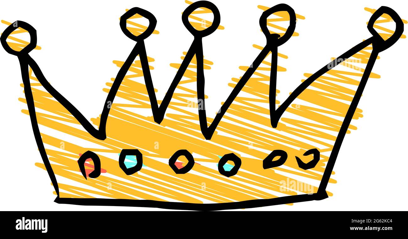 This is a illustration of Cute crown scribble drawn by a child Stock ...