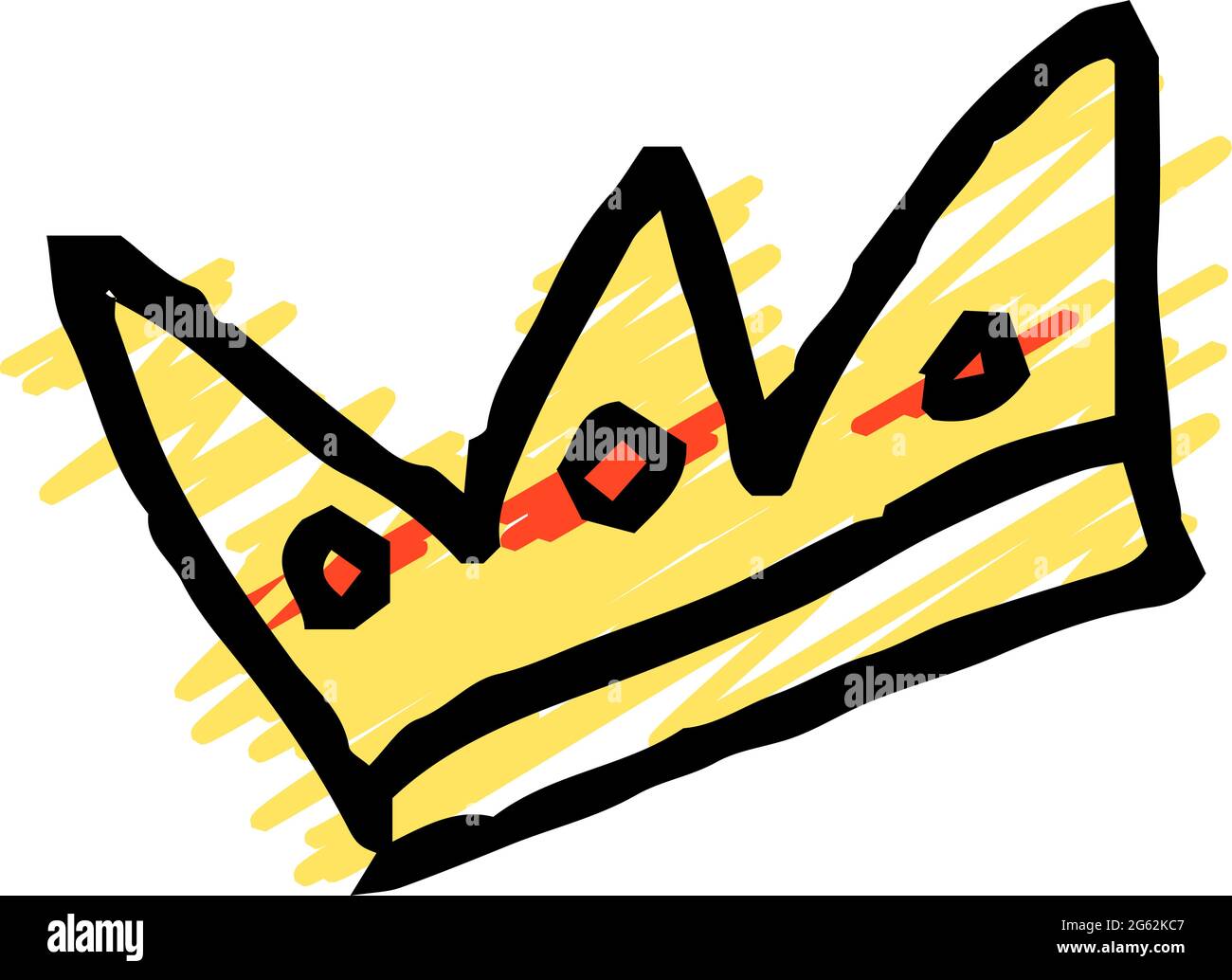 This is a illustration of Cute crown scribble drawn by a child Stock ...
