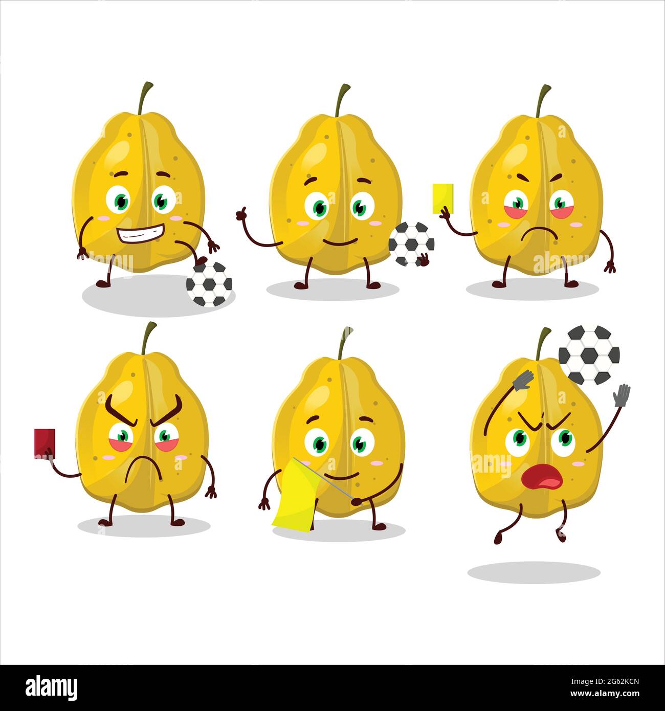 Quince cartoon character working as a Football referee. Vector ...