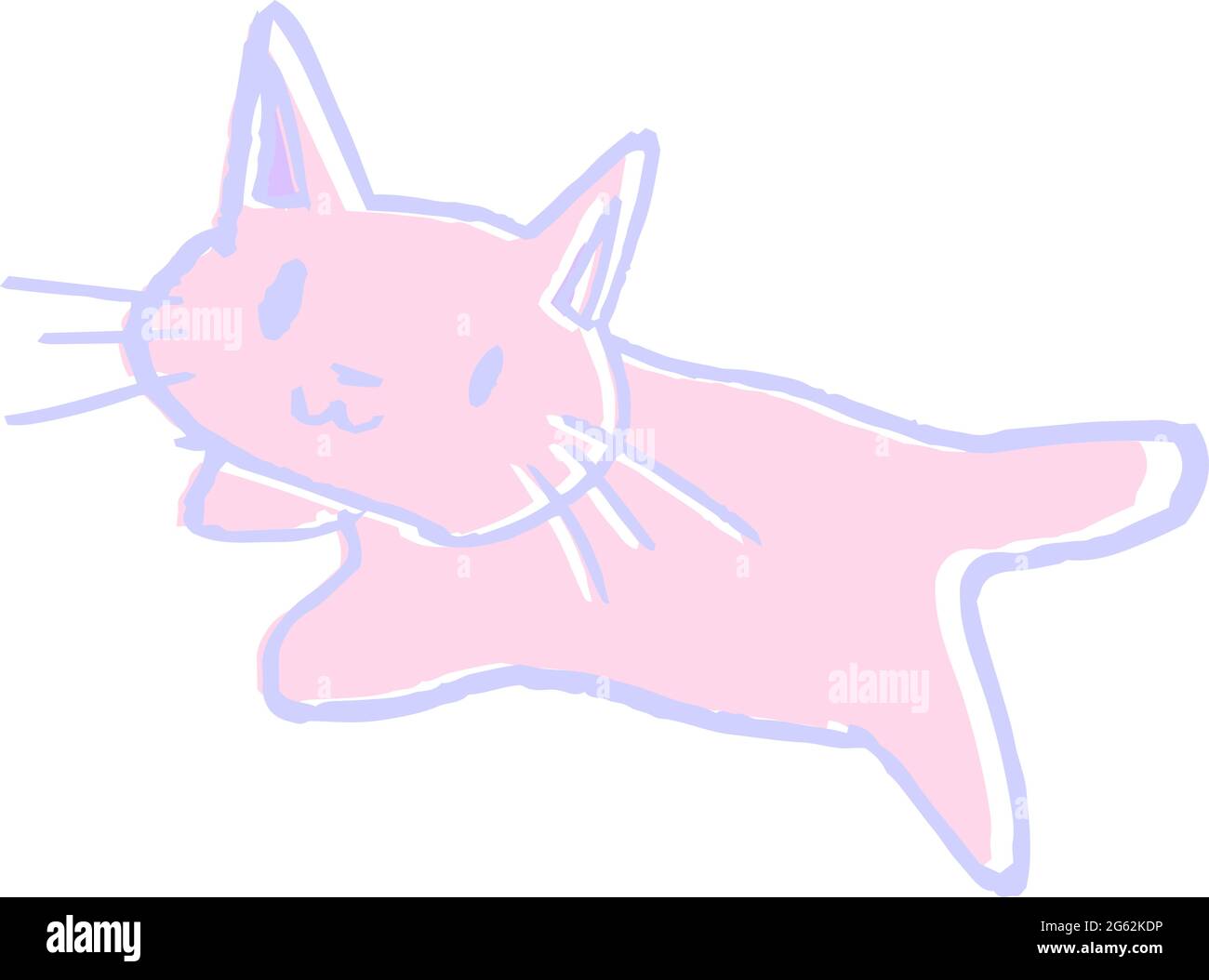 This is a illustration of Cute cat scribble drawn by a child Stock ...