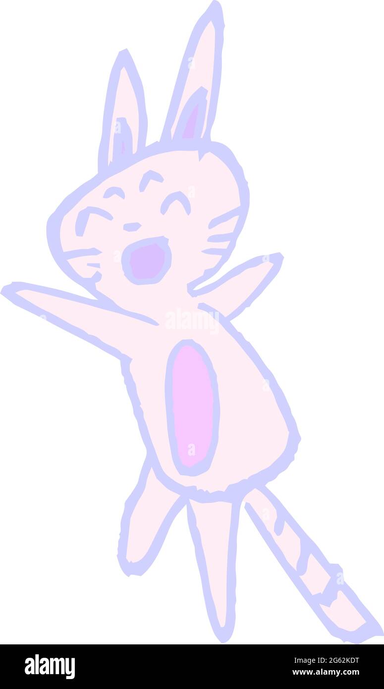 This is a illustration of Cute cat scribble drawn by a child Stock ...