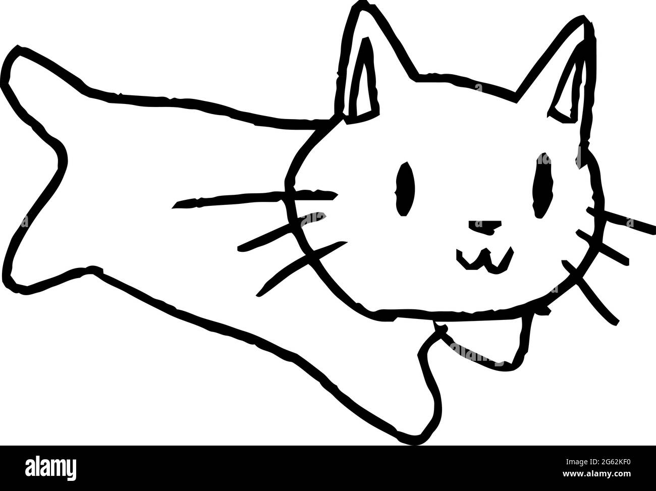 This is a illustration of Cute cat scribble drawn by a child Stock ...