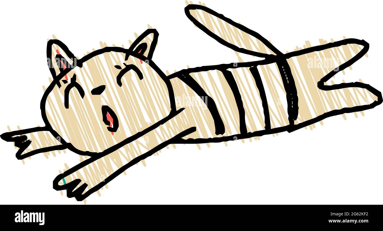 This is a illustration of Cute cat scribble drawn by a child Stock ...