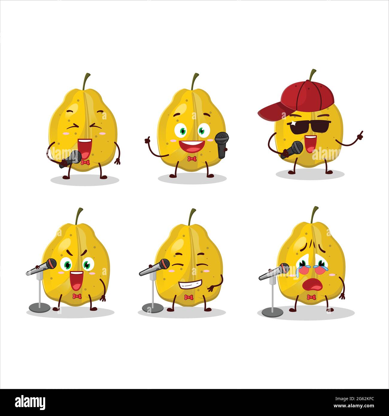 A Cute Cartoon design concept of quince singing a famous song. Vector ...