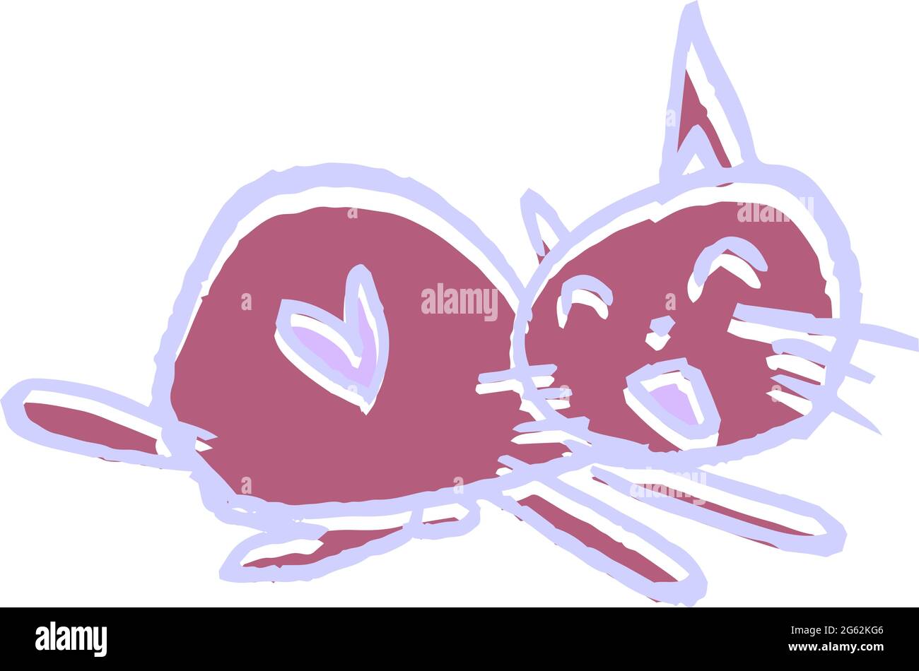 This is a illustration of Cute cat scribble drawn by a child Stock ...