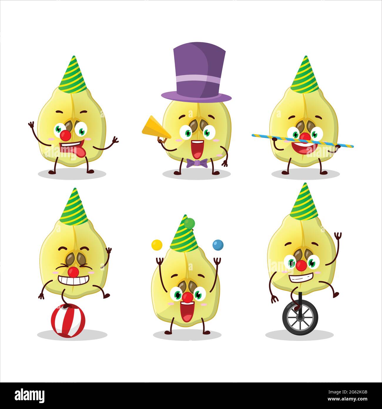 Cartoon character of slash of quince with various circus shows. Vector ...