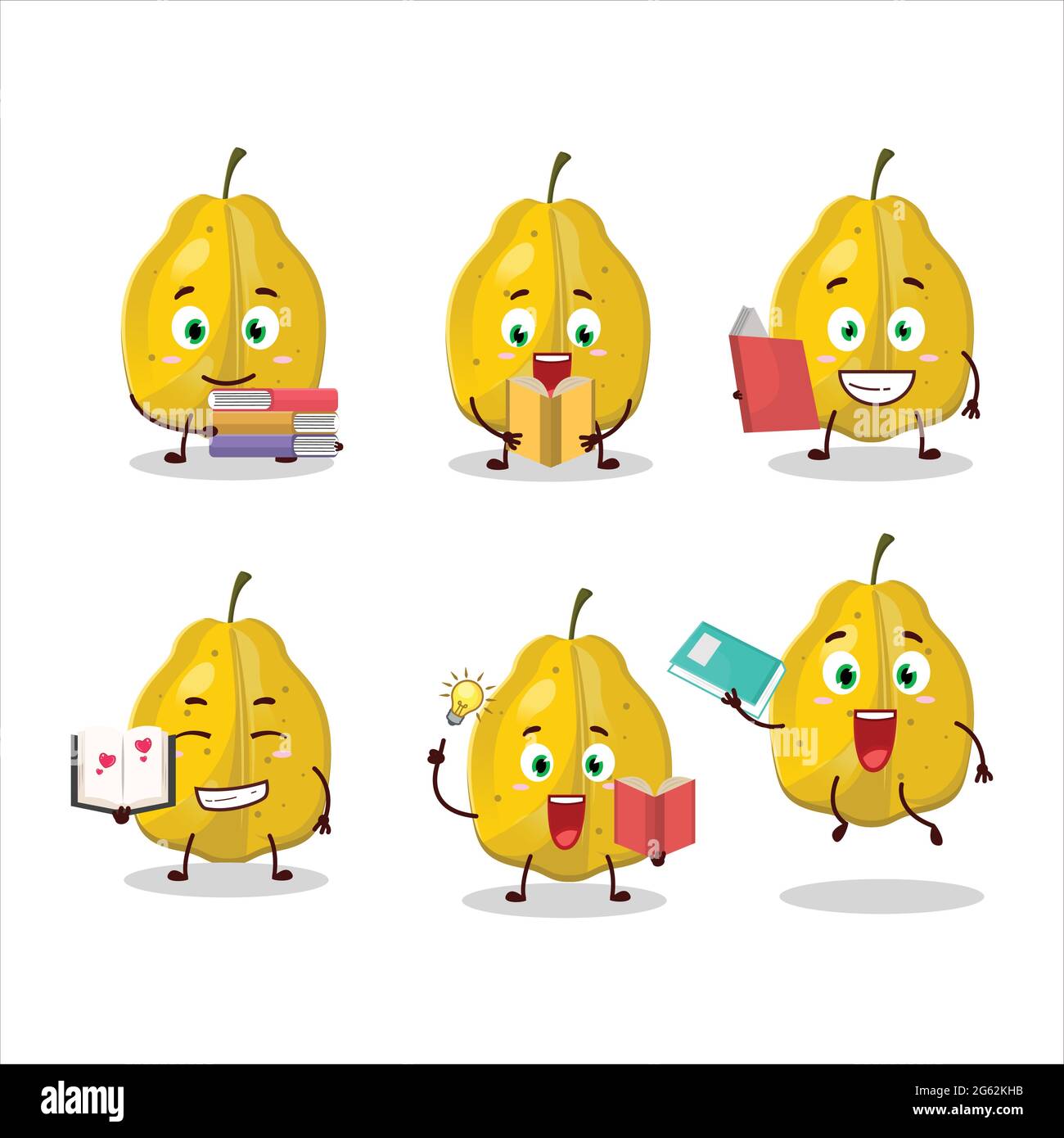 A picture of quince cartoon character concept reading an amusing book ...