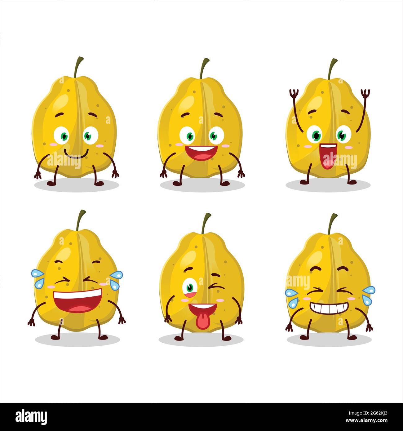 Cartoon character of quince with smile expression. Vector illustration ...