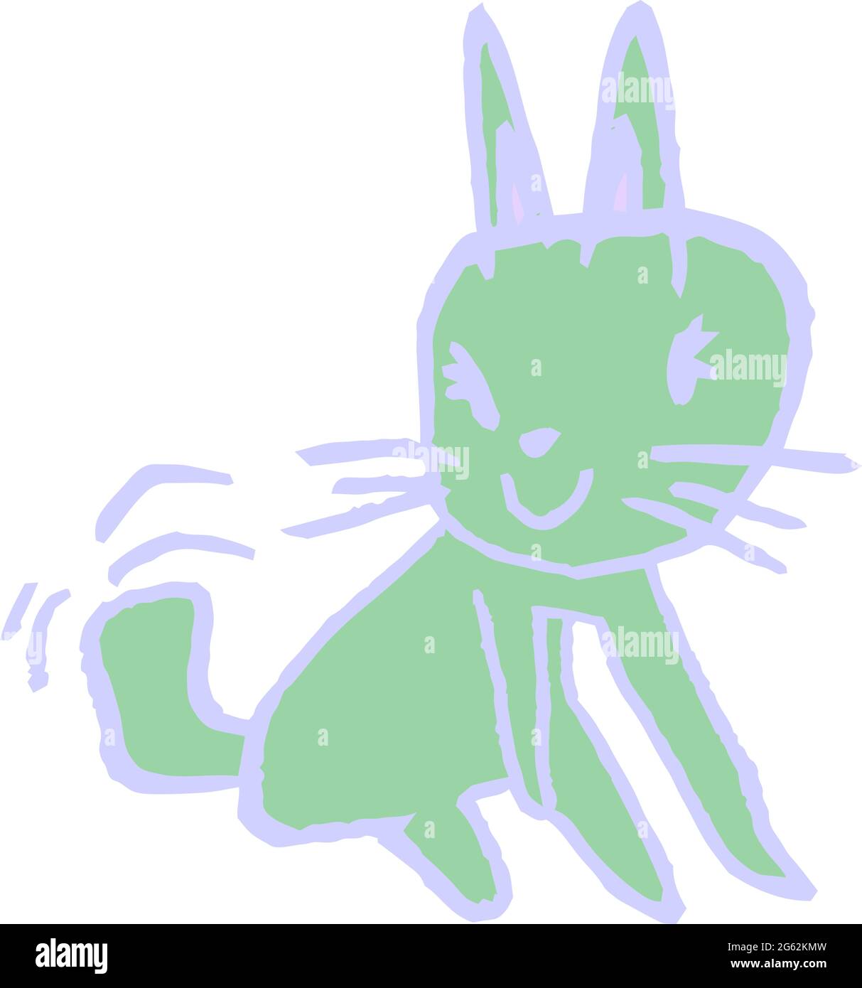 This is a illustration of Cute cat scribble drawn by a child Stock ...