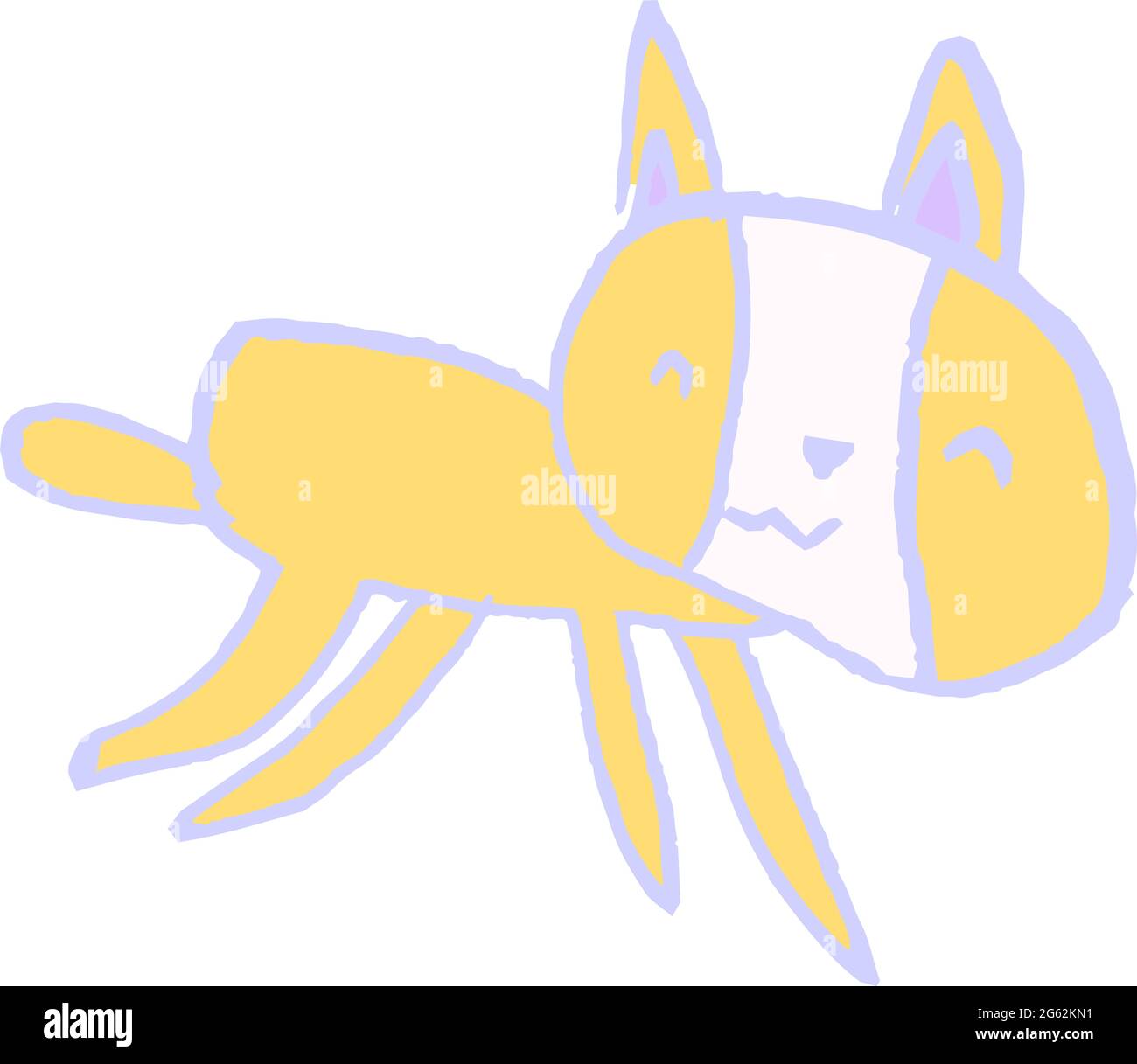 This is a illustration of Cute cat scribble drawn by a child Stock ...