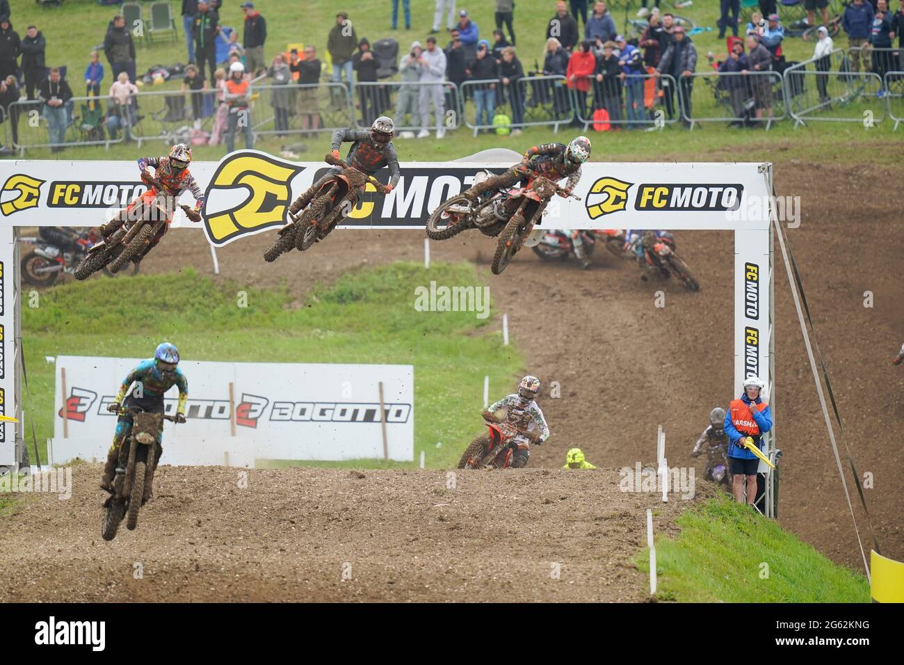 of MX2 Race 1 in the British leg of the 2021 FIM MotoCross World ...