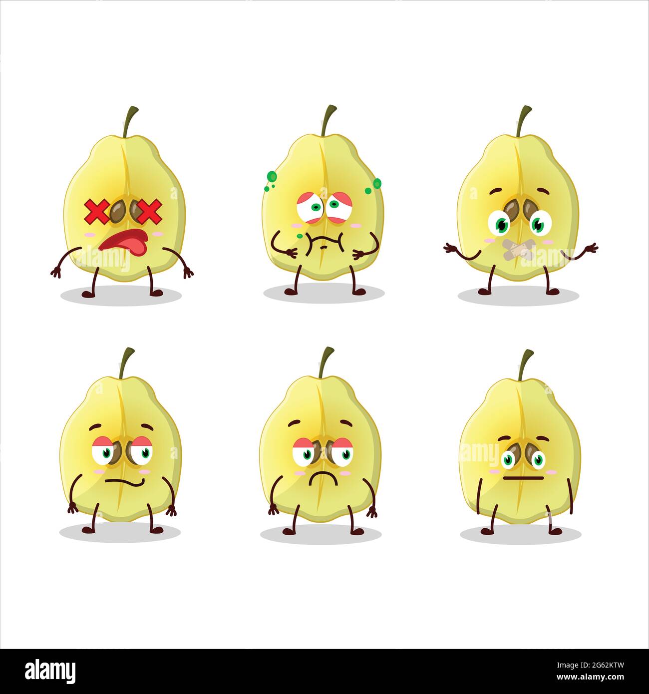 Slash of quince cartoon character with nope expression. Vector ...