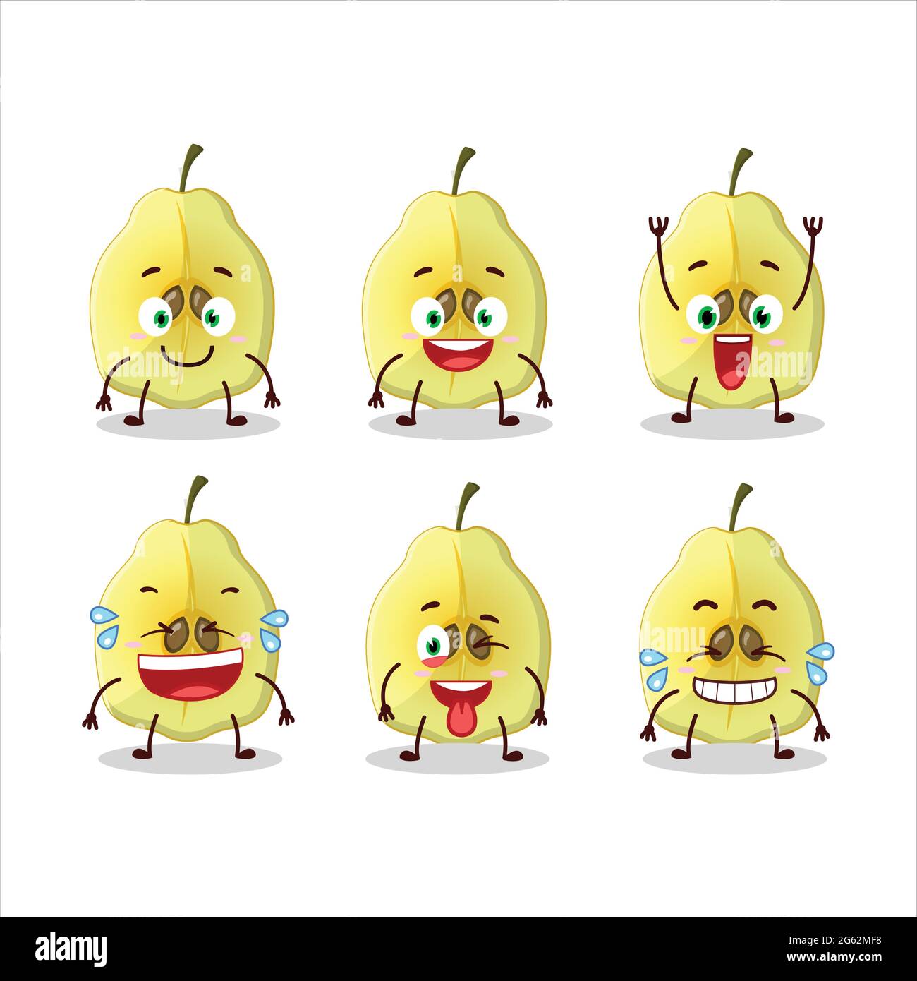 Cartoon character of slash of quince with smile expression. Vector ...