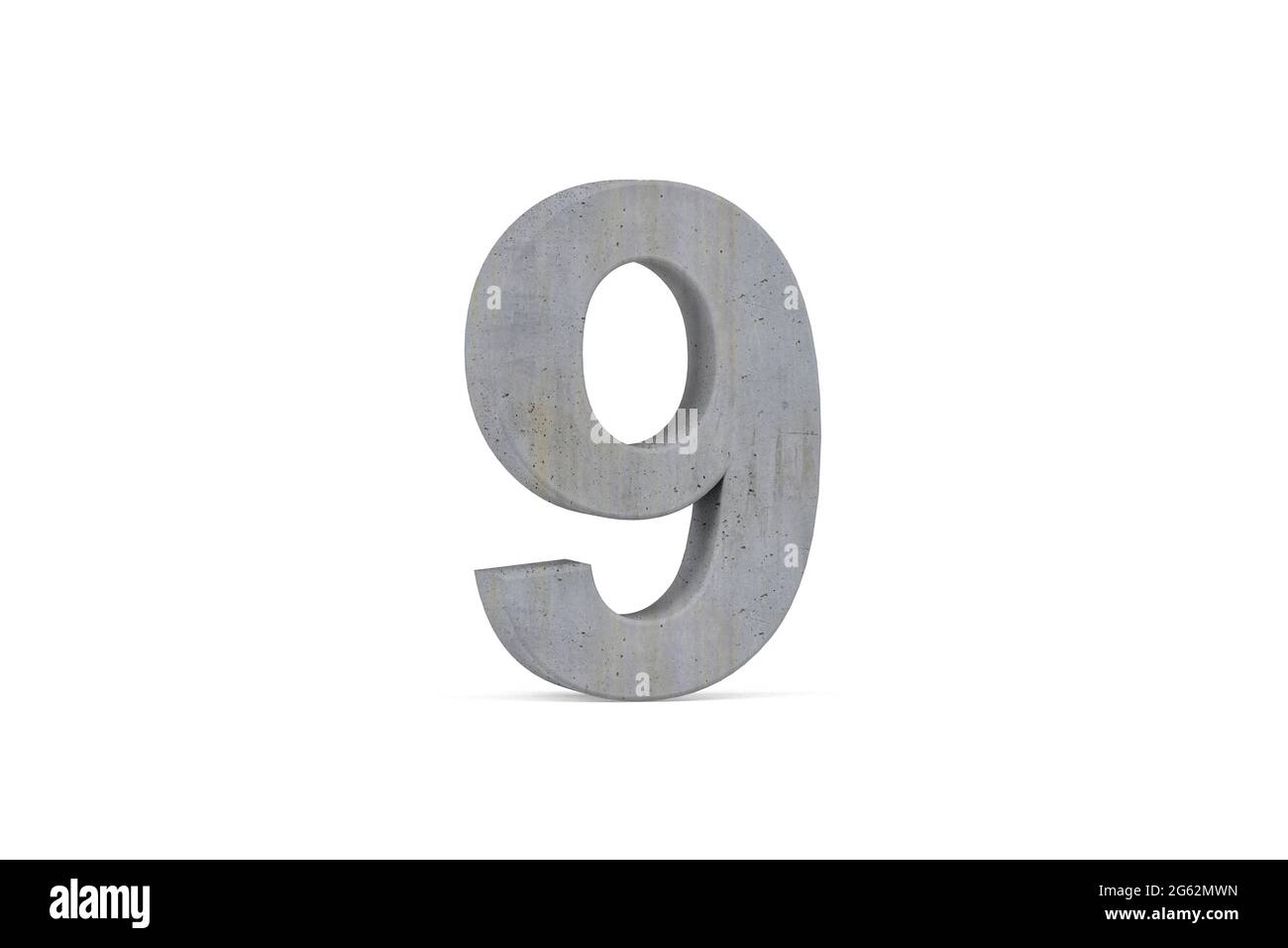 Concrete digits - three dimensional numbers on white background - 3d ...