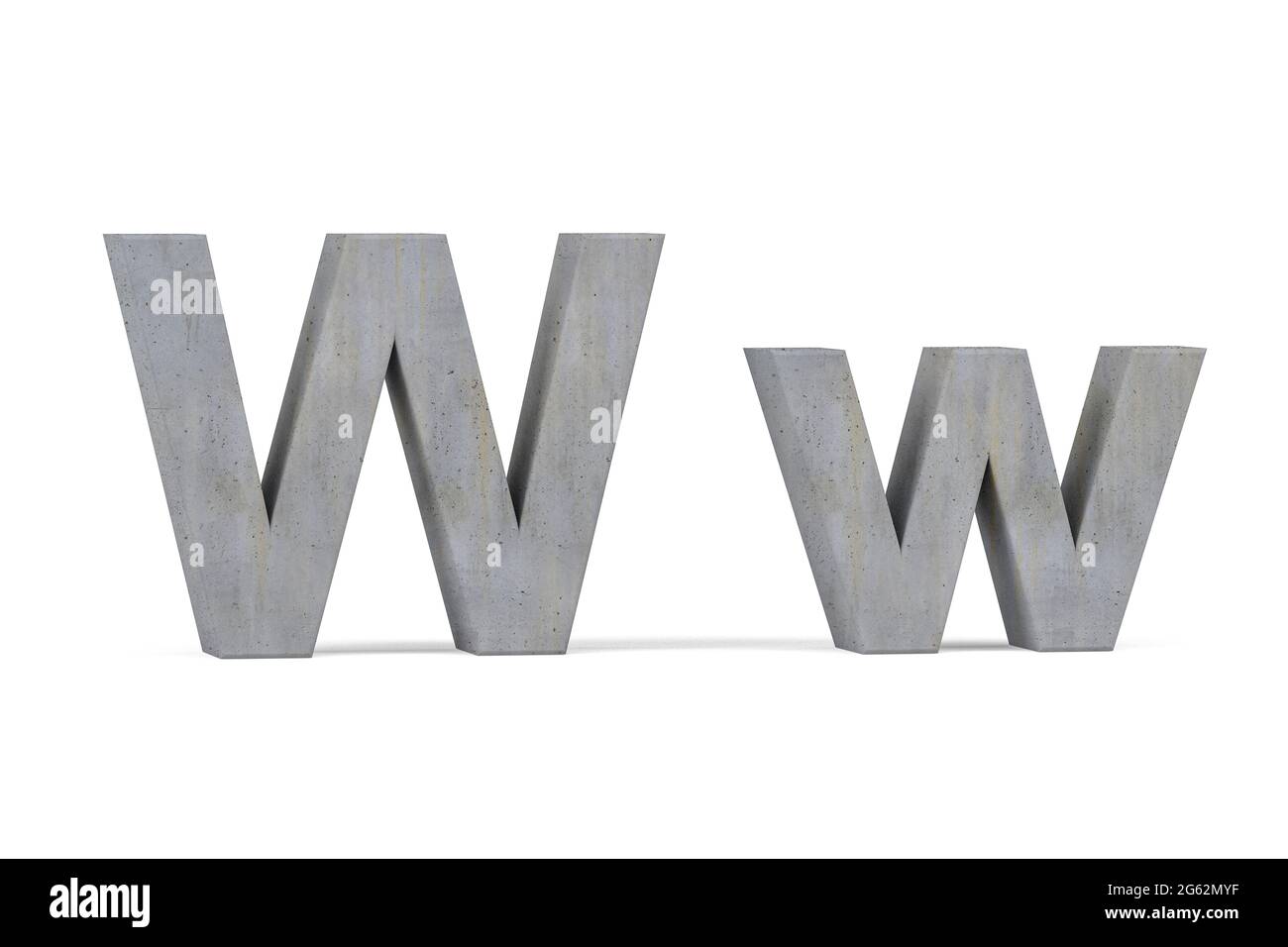 Concrete 3D letter - three dimensional uppercase and lowercase letter ...