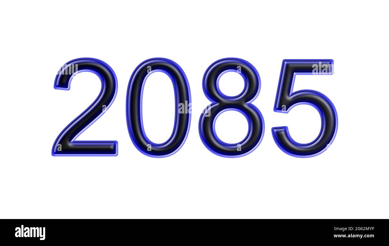blue 2085 number 3d effect white background Stock Photo - Alamy