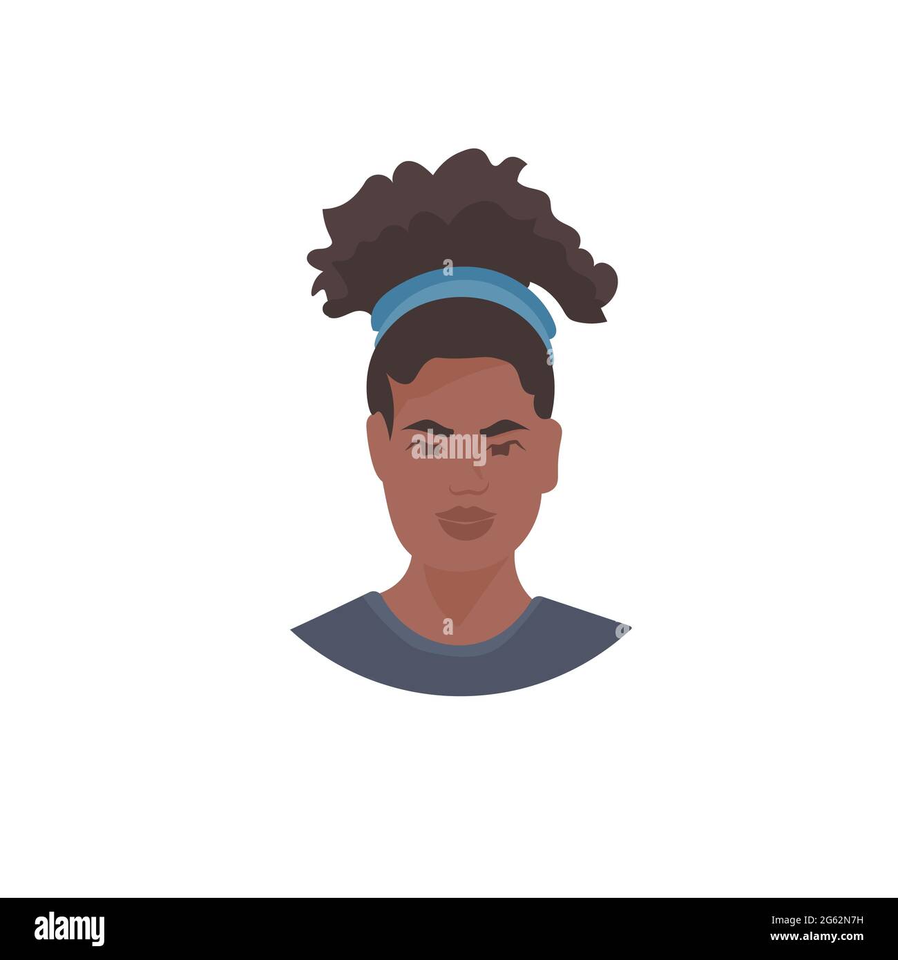 african american woman head avatar beautiful human face female cartoon ...