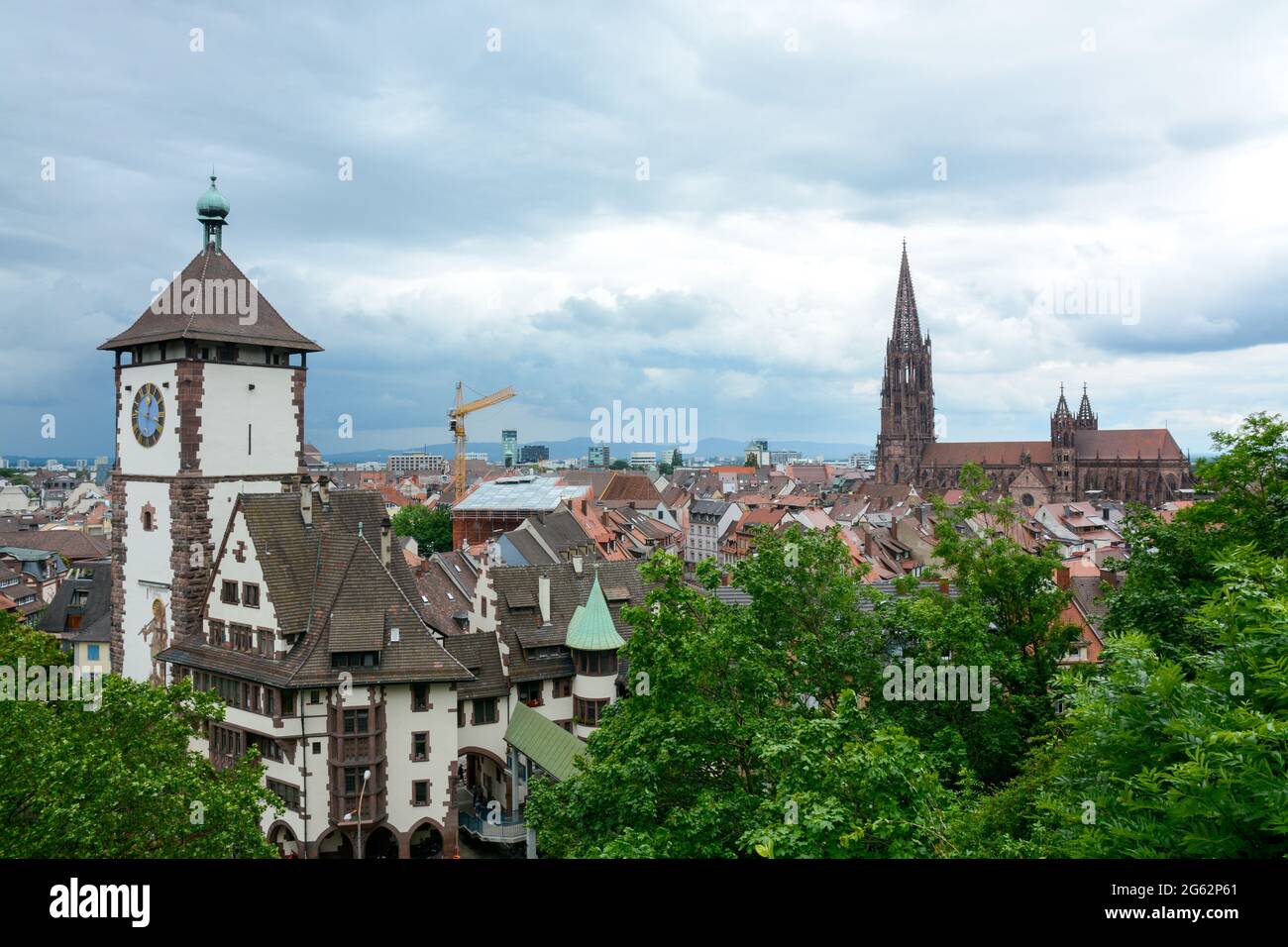 Freiburg im Breisgau, June 29, 2021: A storm front forms over the Rhine ...