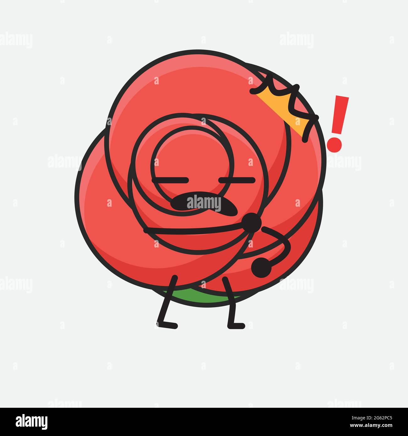 Vector Illustration of Flower Character with cute face, simple hands ...