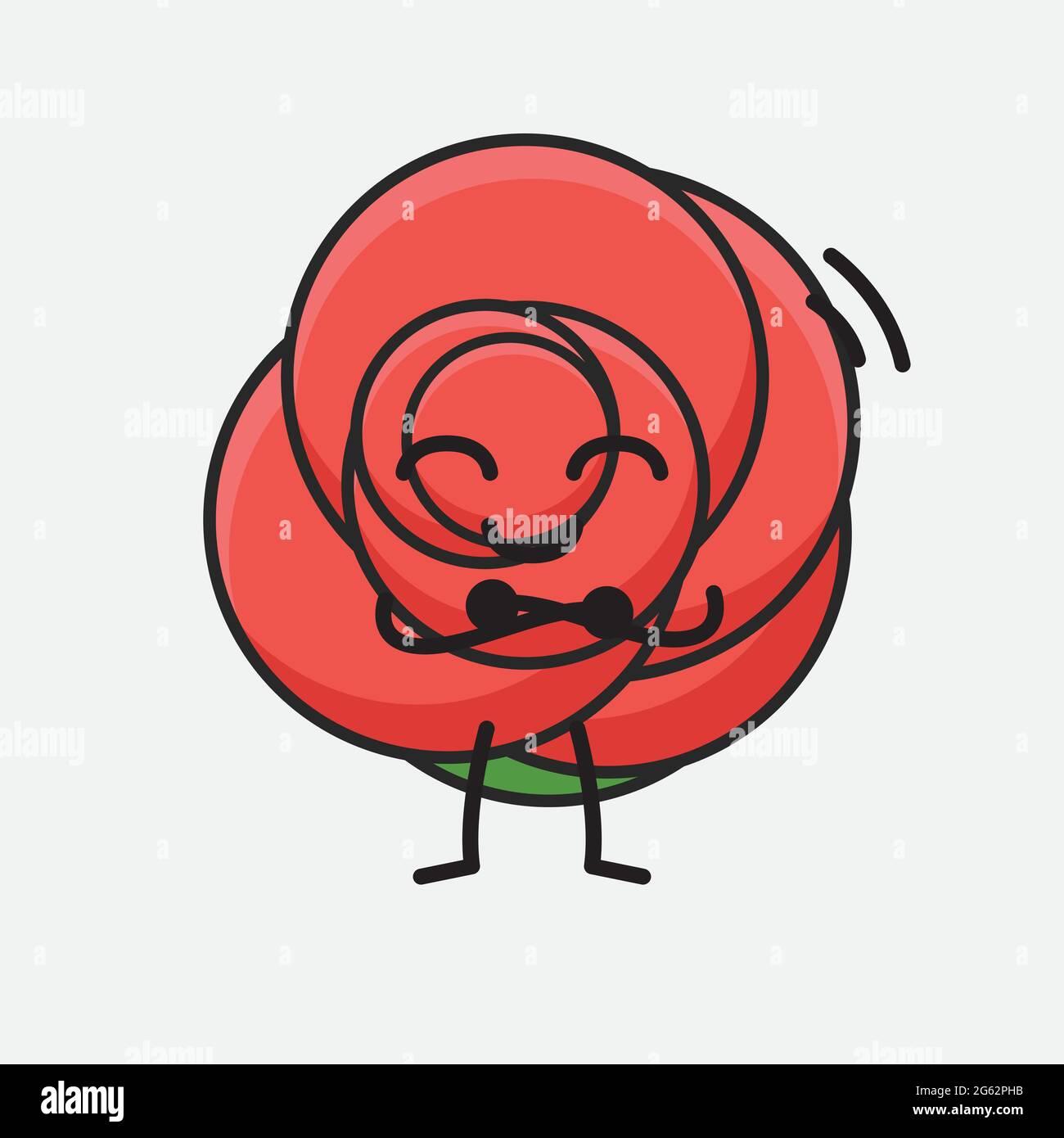 Vector Illustration of Flower Character with cute face, simple hands ...