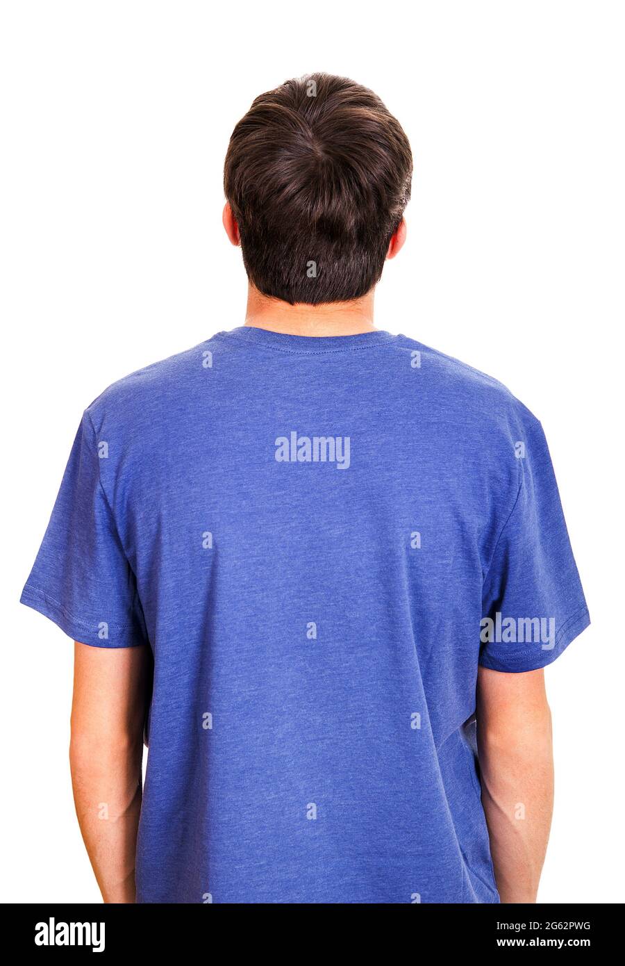 Young Man Rear View on the White Background Stock Photo - Alamy