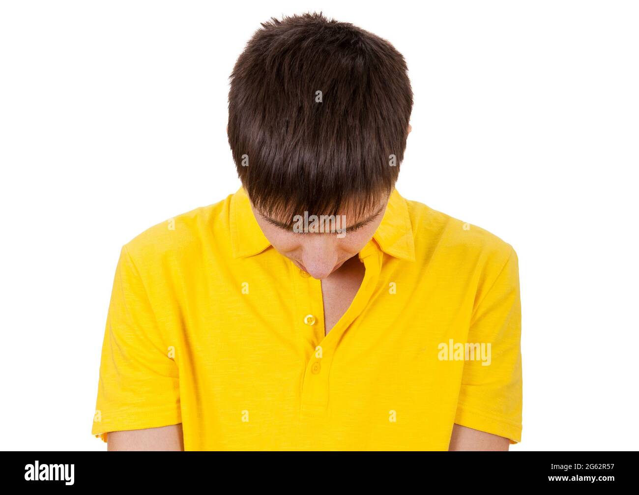 Sad Young Man Isolated on the White Background Stock Photo - Alamy