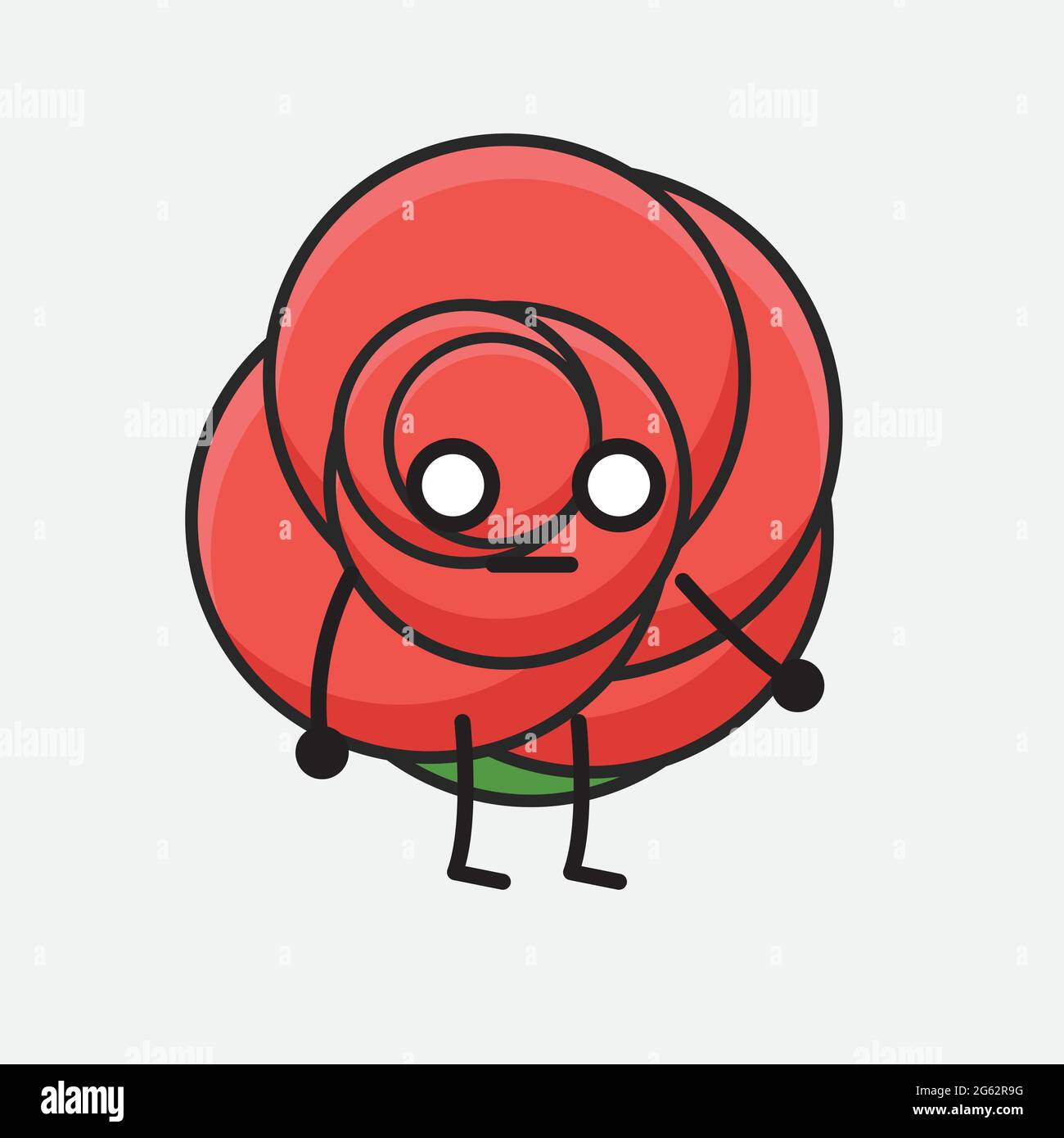 Vector Illustration of Flower Character with cute face, simple hands ...