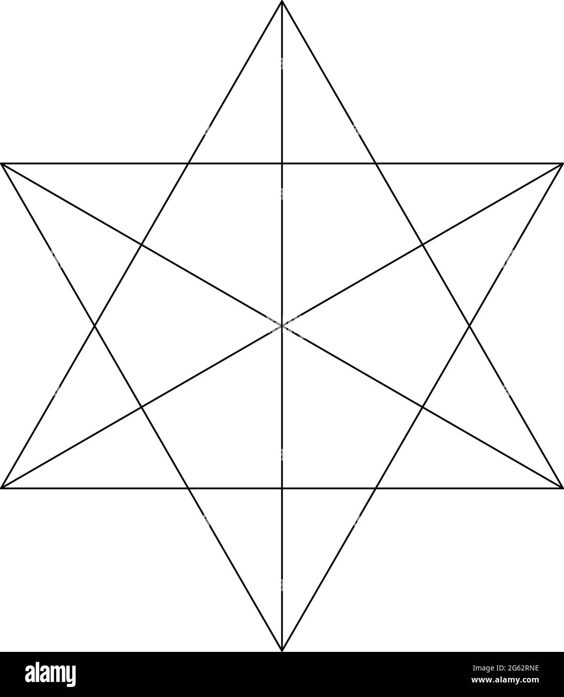 Geometric polygone element with angles drawn. Intersected lines star ...