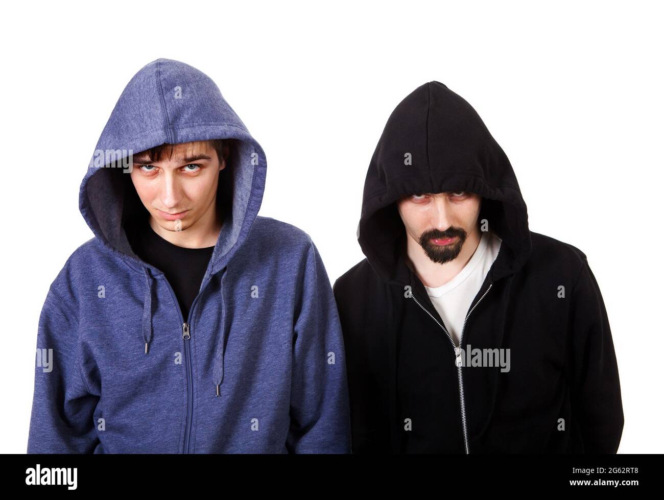 Two Sullen Guys Isolated on the White Background Stock Photo - Alamy