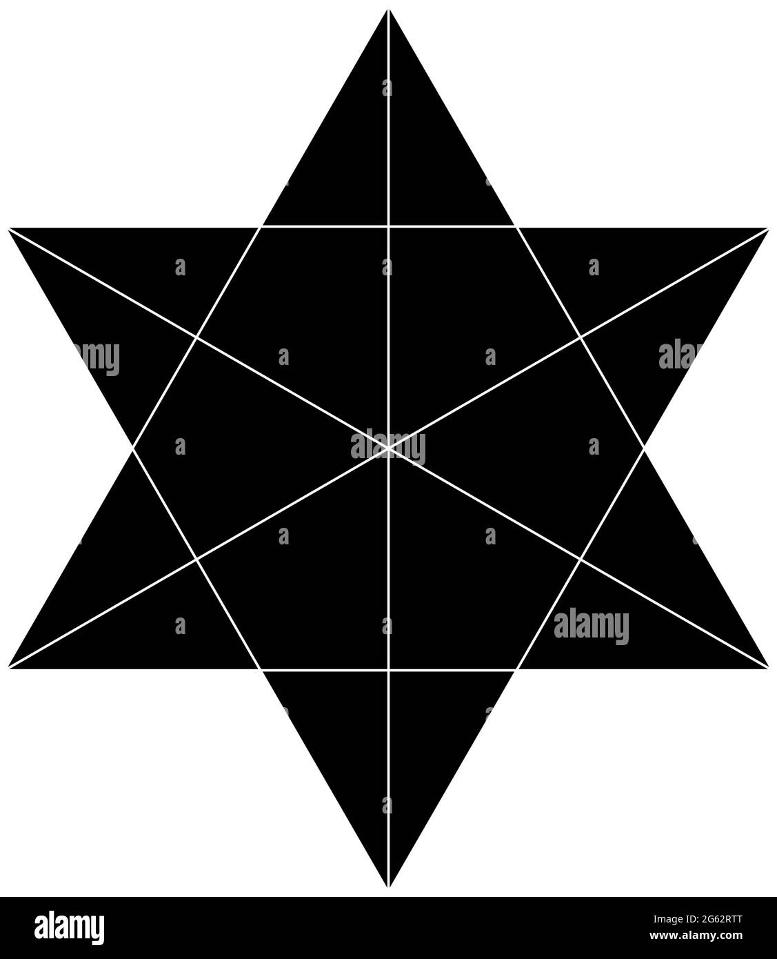 Geometric polygone element with angles drawn. Intersected lines star ...