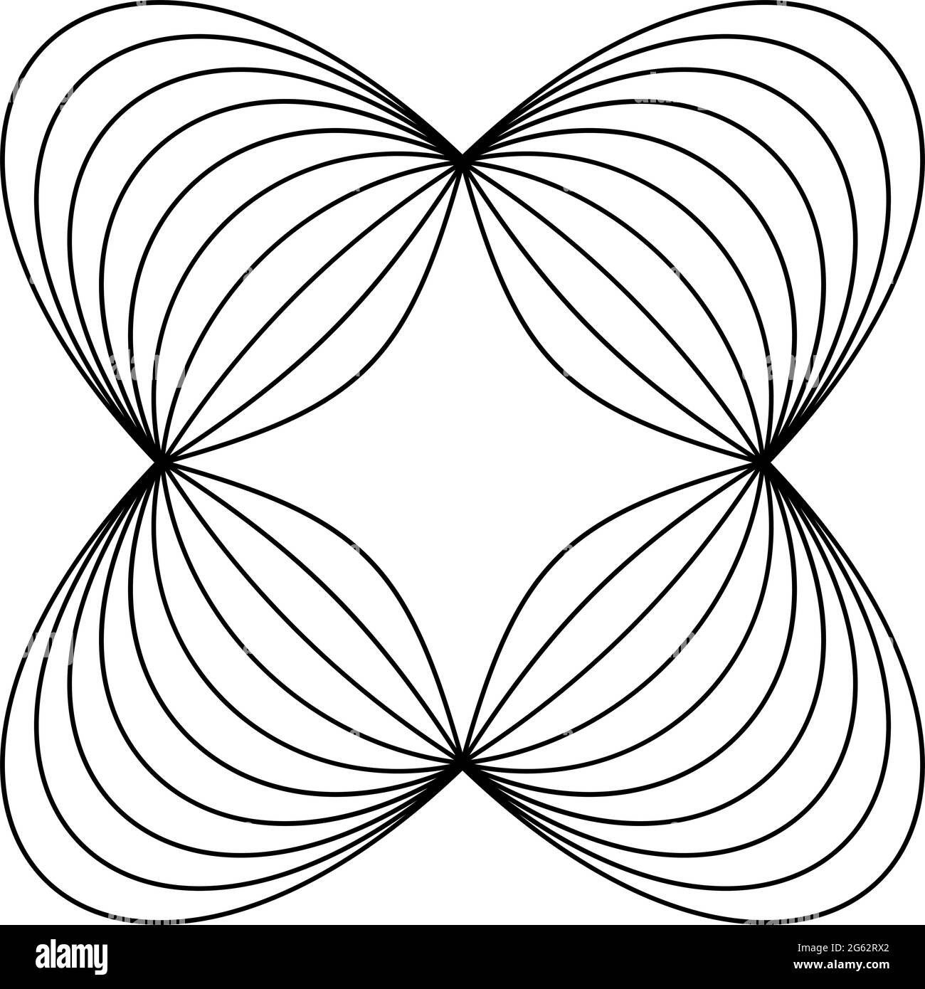 Abstract geometric radial motif, mandala shape, design element with ...