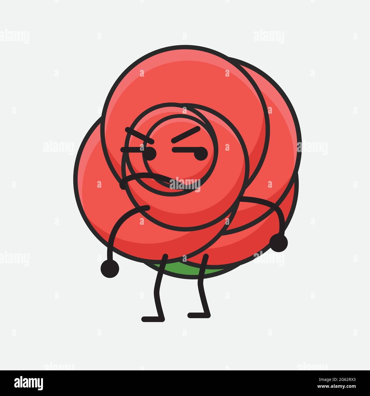 Vector Illustration of Flower Character with cute face, simple hands ...