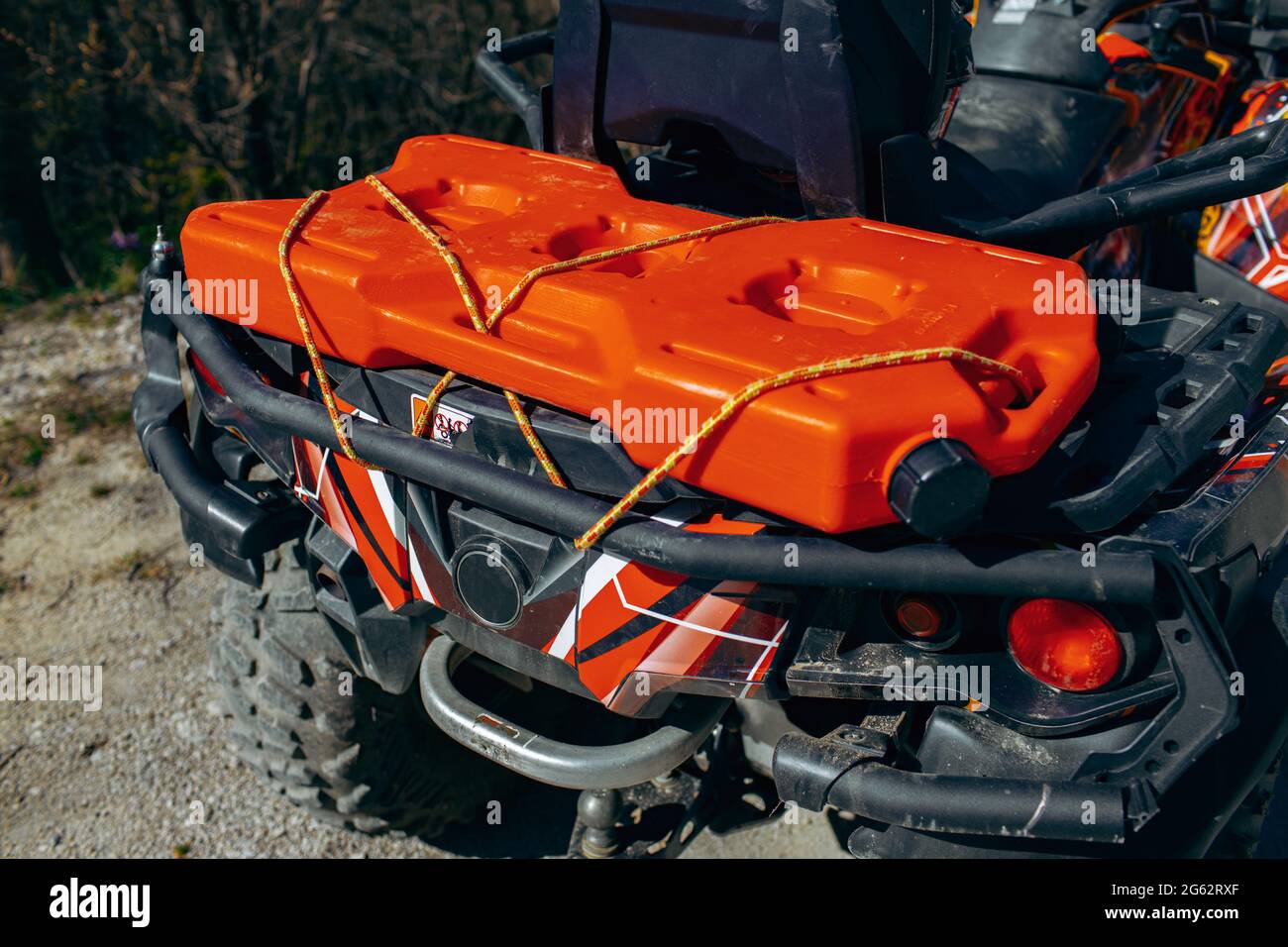 Details of Atv quad bike close up Stock Photo - Alamy