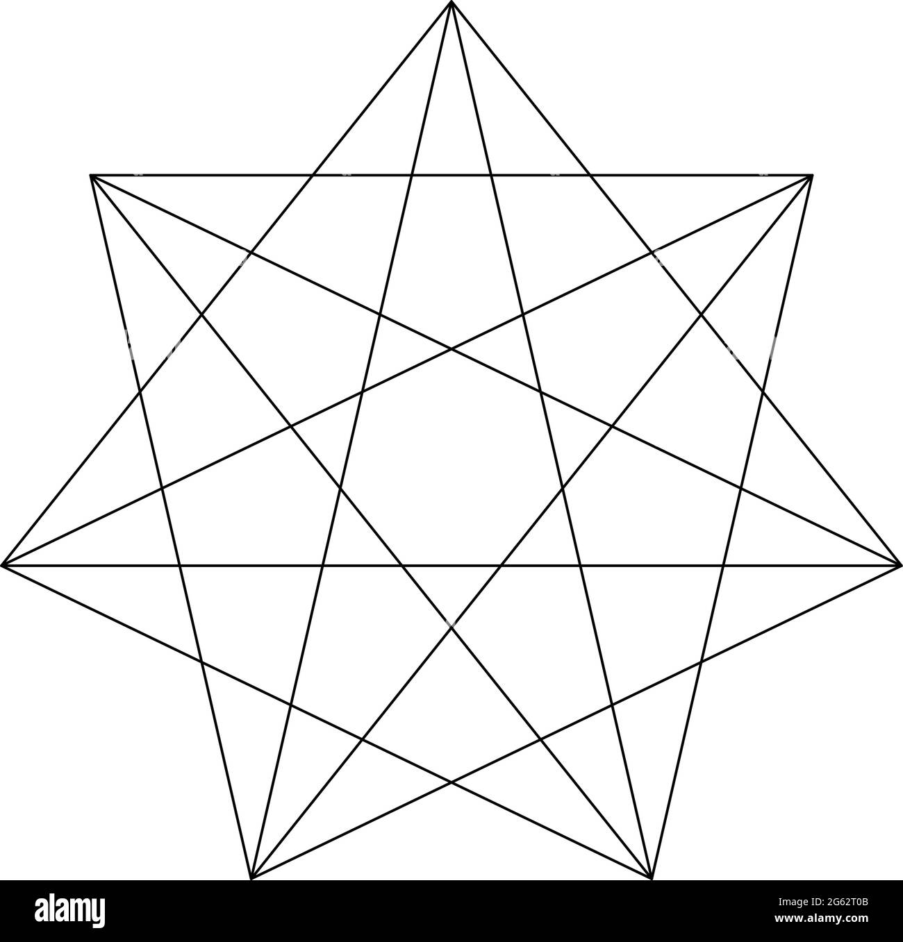 Geometric polygone element with angles drawn. Intersected lines star ...