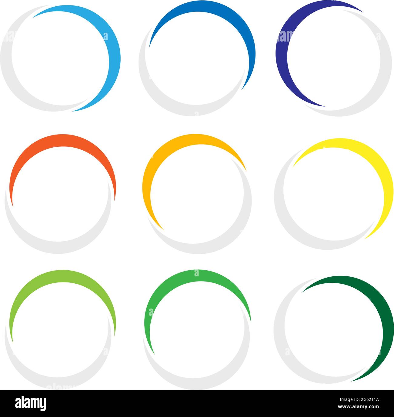 Circle, semicircle icon, symbol. Circular frame, border – stock vector ...