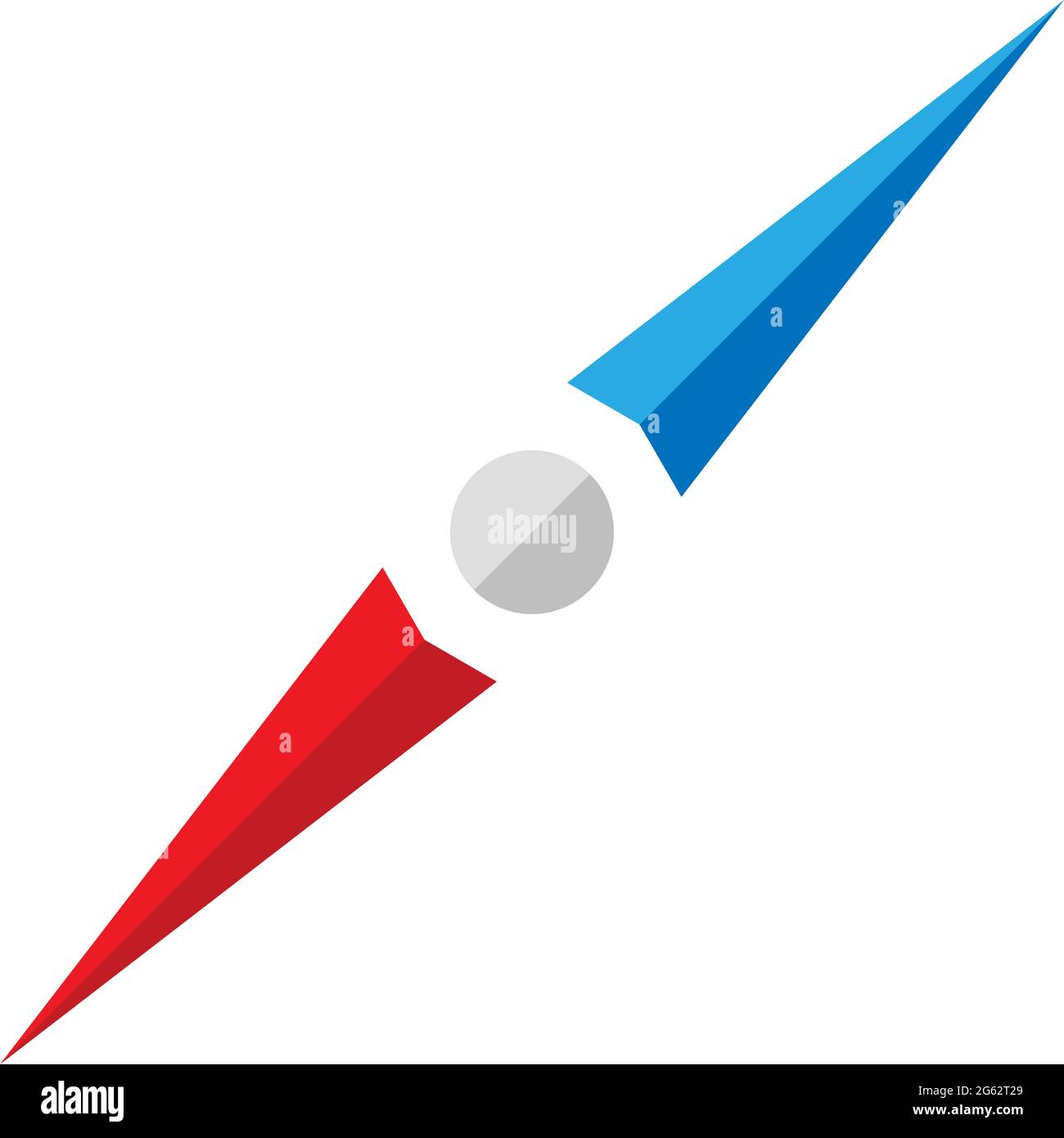 Compass arrow, navigation icon, symbol – stock vector illustration ...