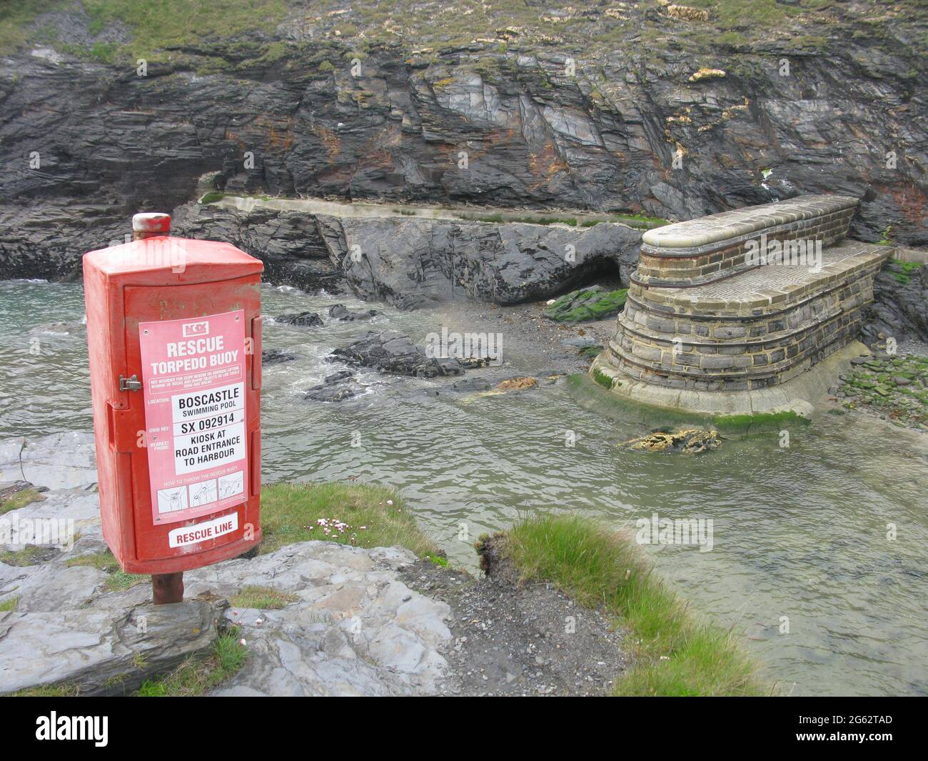 Boscastle Rescue torpedo. South west coast path. North Cornwall. West ...