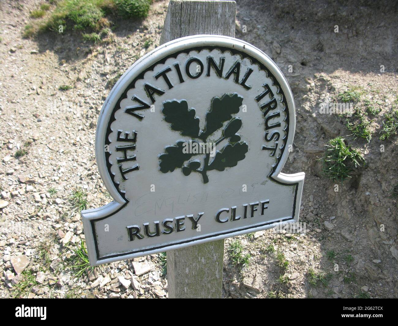 Rusey cliff sign. South west coast path. North Cornwall. West country ...