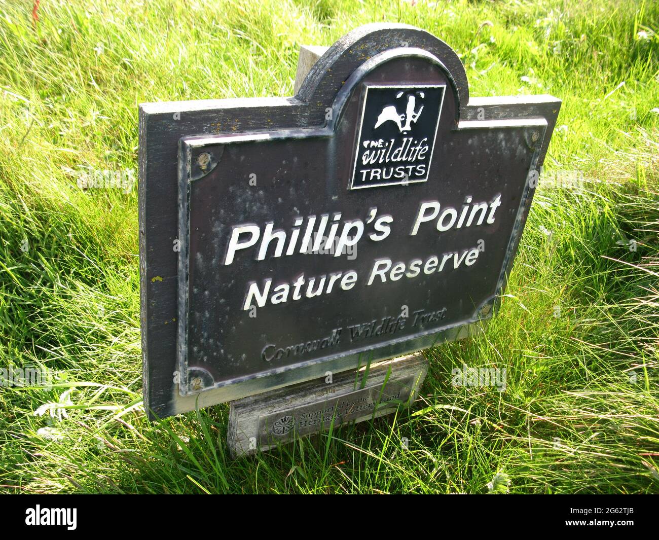 Phillips point nature reserve sign. South west coast path. North ...