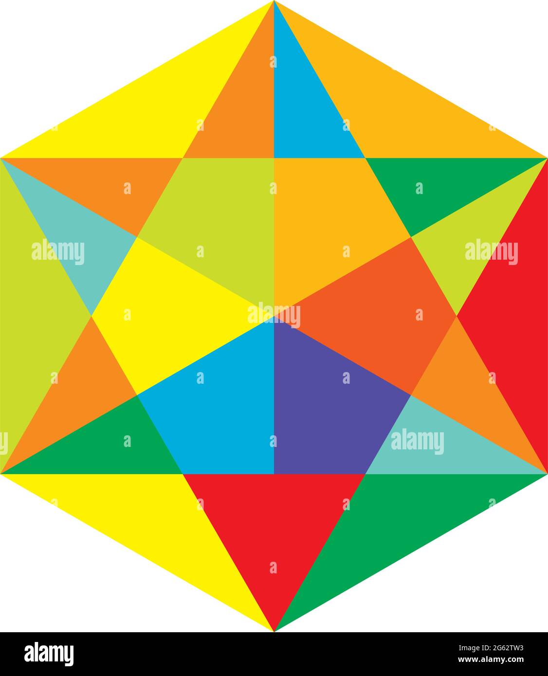 Mosaic crystal colorful polygon shapes – stock vector illustration ...