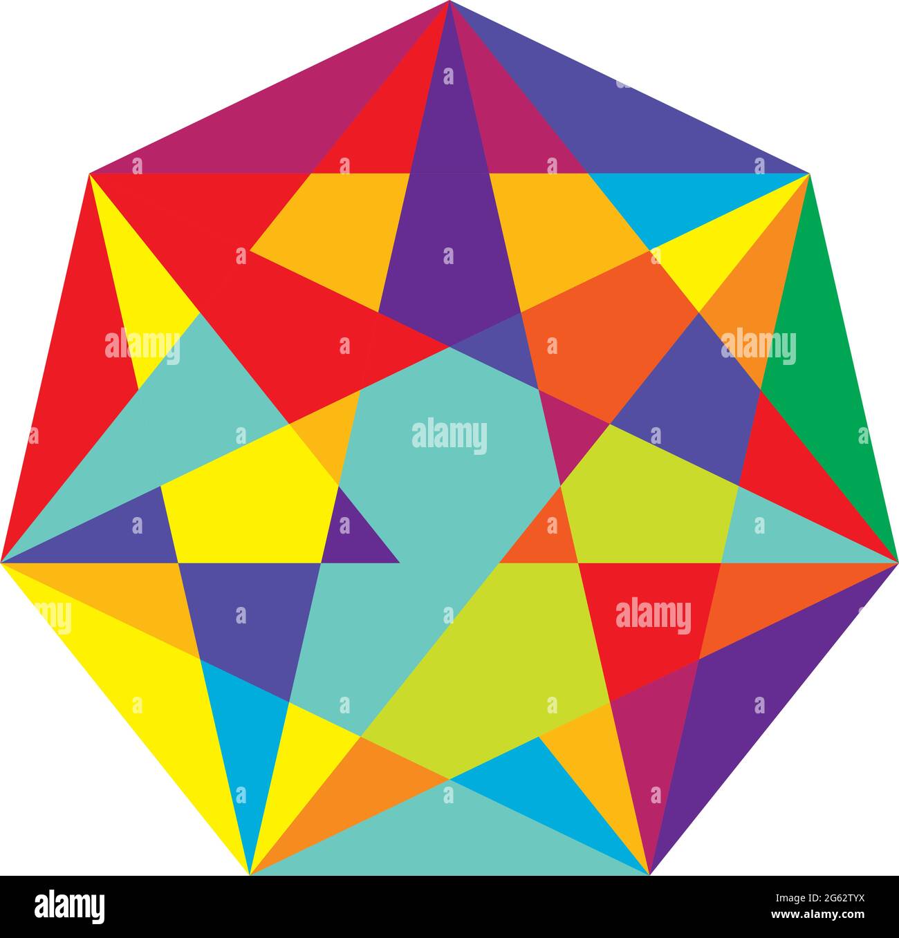 Mosaic crystal colorful polygon shapes – stock vector illustration ...