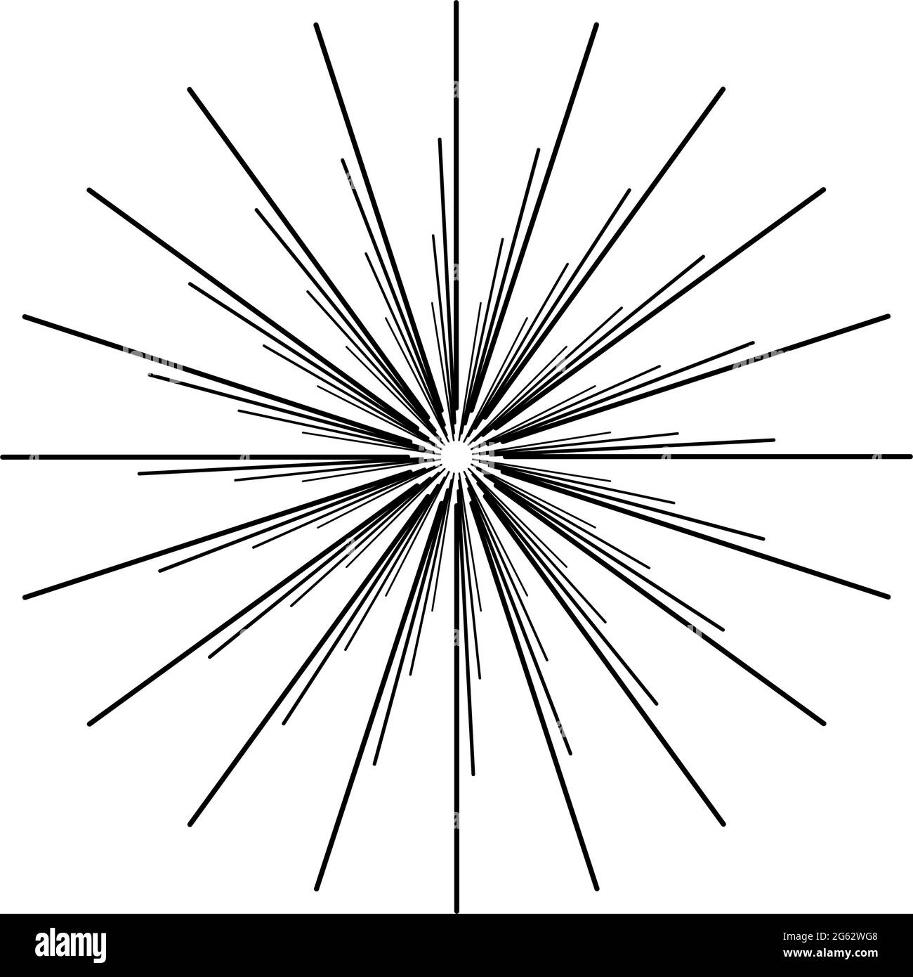 Radial, radiating burst lines. Converging lines design, illustration ...
