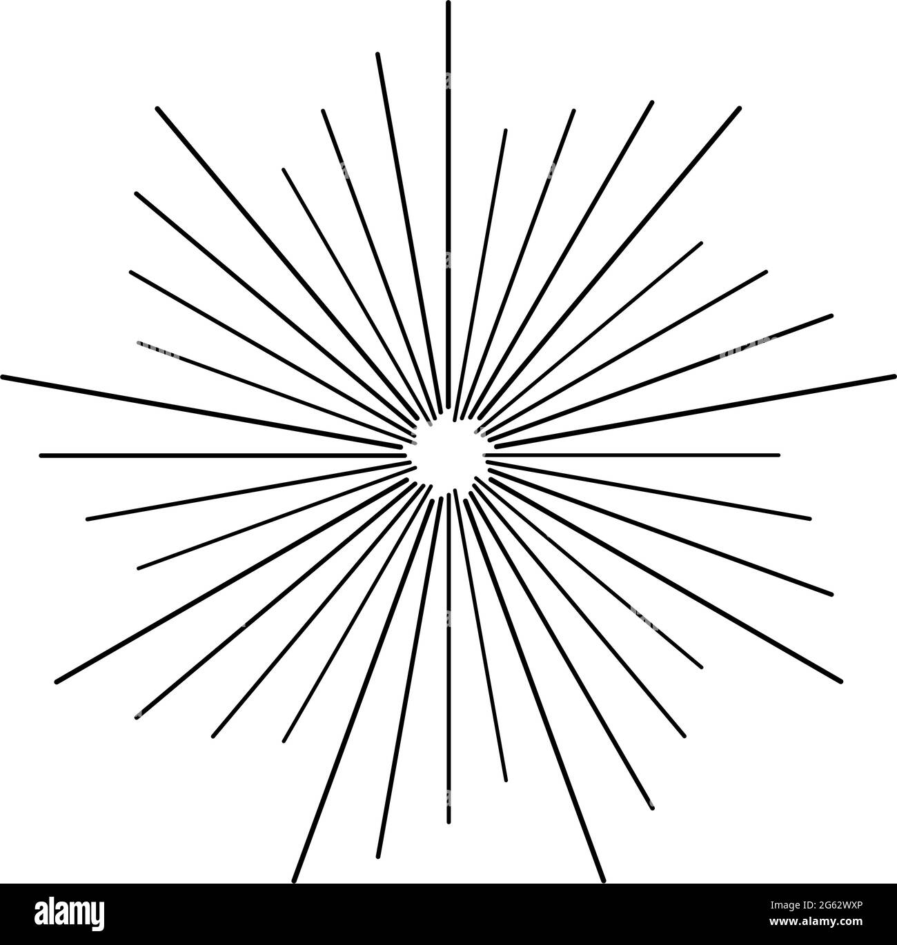 Radial, radiating burst lines. Converging lines design, illustration ...
