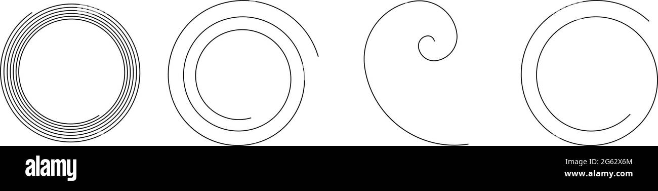 Abstract spiral, swirl, twirl design element. Curlicue, rotating shape ...