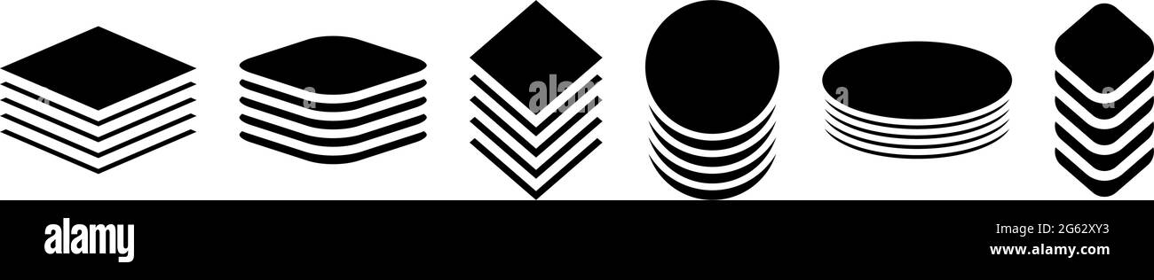 Stack, tier, layers tower icon, symbol. Multitier icon – stock vector ...