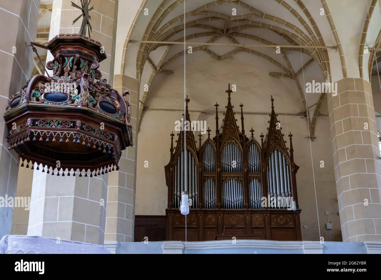 Biertan , Romania - June 26, 2021: Inside of Biertan fortified church ...